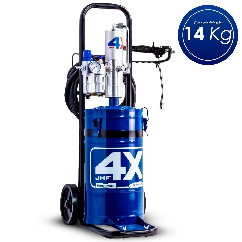 BOMBA PROPULSORA PNEUMATICA DE GRAXA JHF 4X 14 KG C/CARRINHO 854732 ...