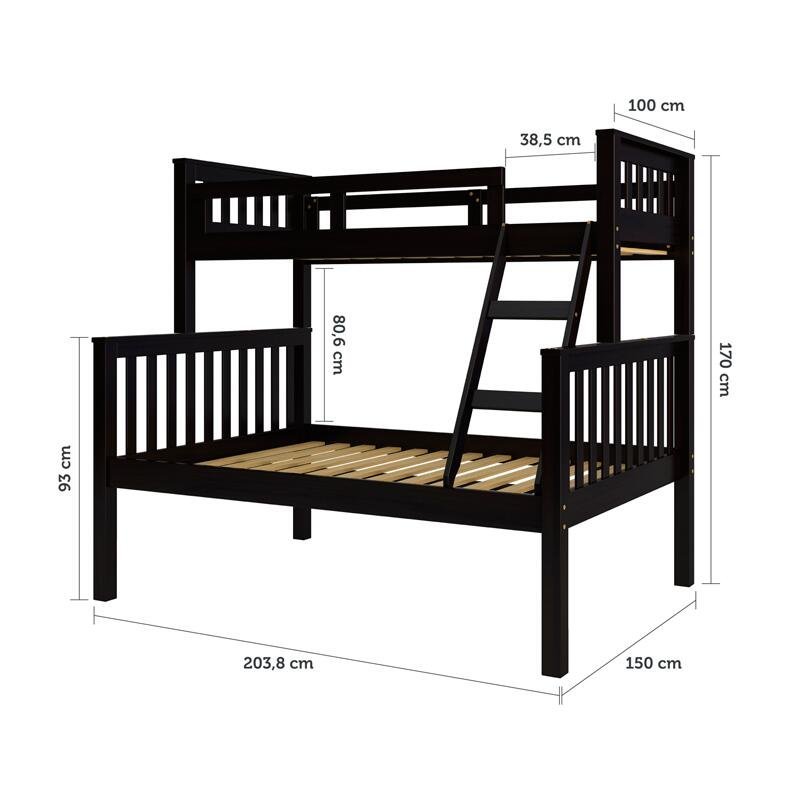 Beliche com Cama de Casal e Solteiro Madeira Maciça Saraiva - Iaza ...