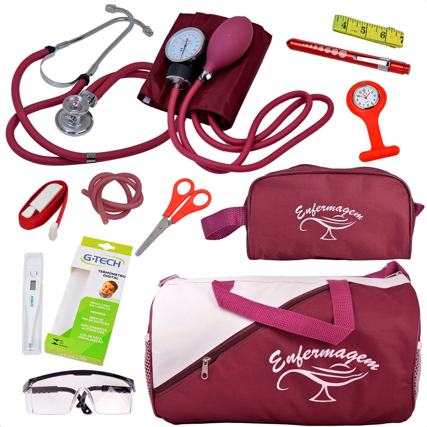 Kit Enfermagem Completo Com Aparelho De Medir Pressão Premium ...