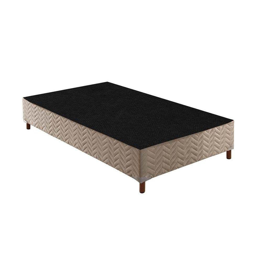 Cama Box Base Solteiro Sommier Rústico Bordado Clean (88x188x30 ...