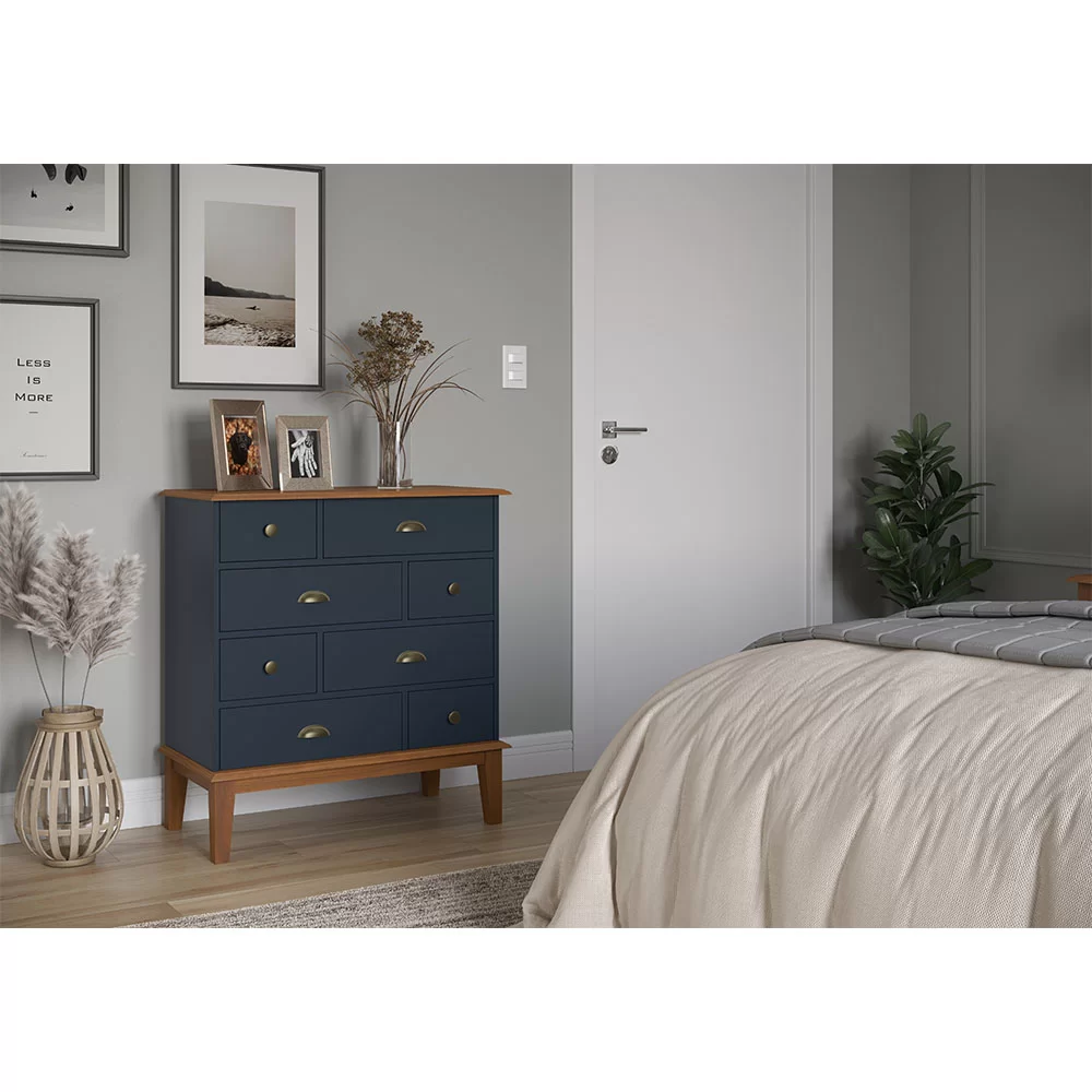 Cômoda 8 Gavetas Azul | MadeiraMadeira