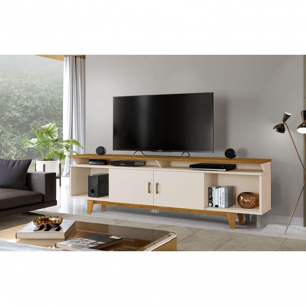 Rack Arizona New Para Tv Até 65'' Mavaular Off White / Mel | MadeiraMadeira