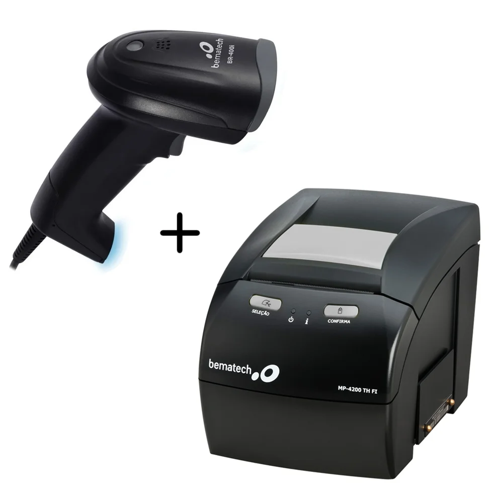 Kit Impressora Termica Bematech Mp4200 Adv Br Usb Mais Leitor de Codigo ...