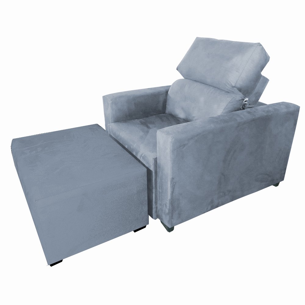 .Poltrona Do Papai Retratil e Reclinavel Bianca + Puff Billa Grafitte ...