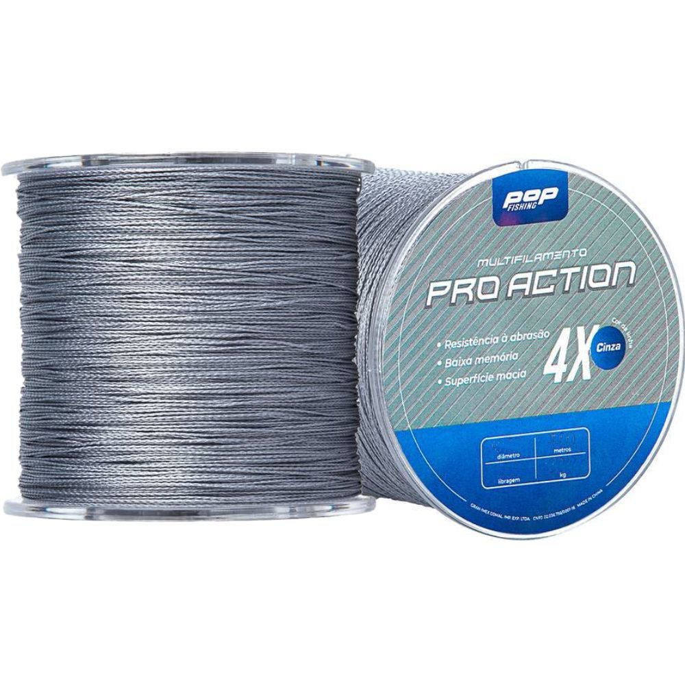 Linha Multifilamento Pop Fishing Pro Action 4X 0,45mm 65lb 300m - Pro ...