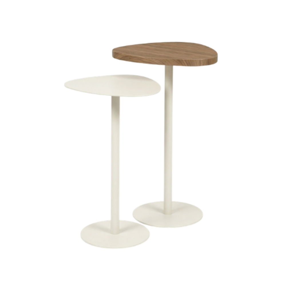 Conjunto Mesas de Apoio Orgânicas MDF Cor:Off White | MadeiraMadeira