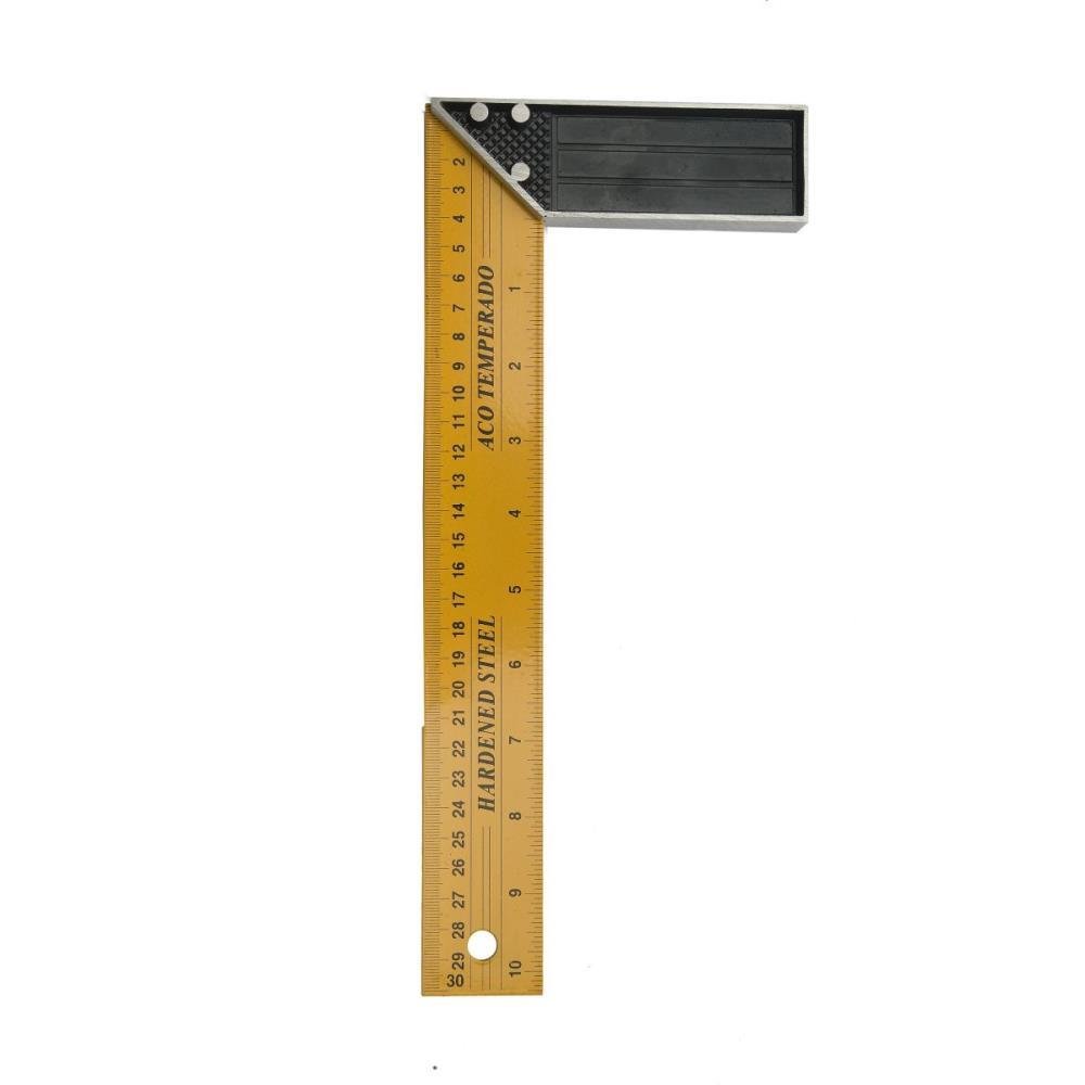 Esquadro AÇO Temperado 25CM com Cabo ALUM | MadeiraMadeira