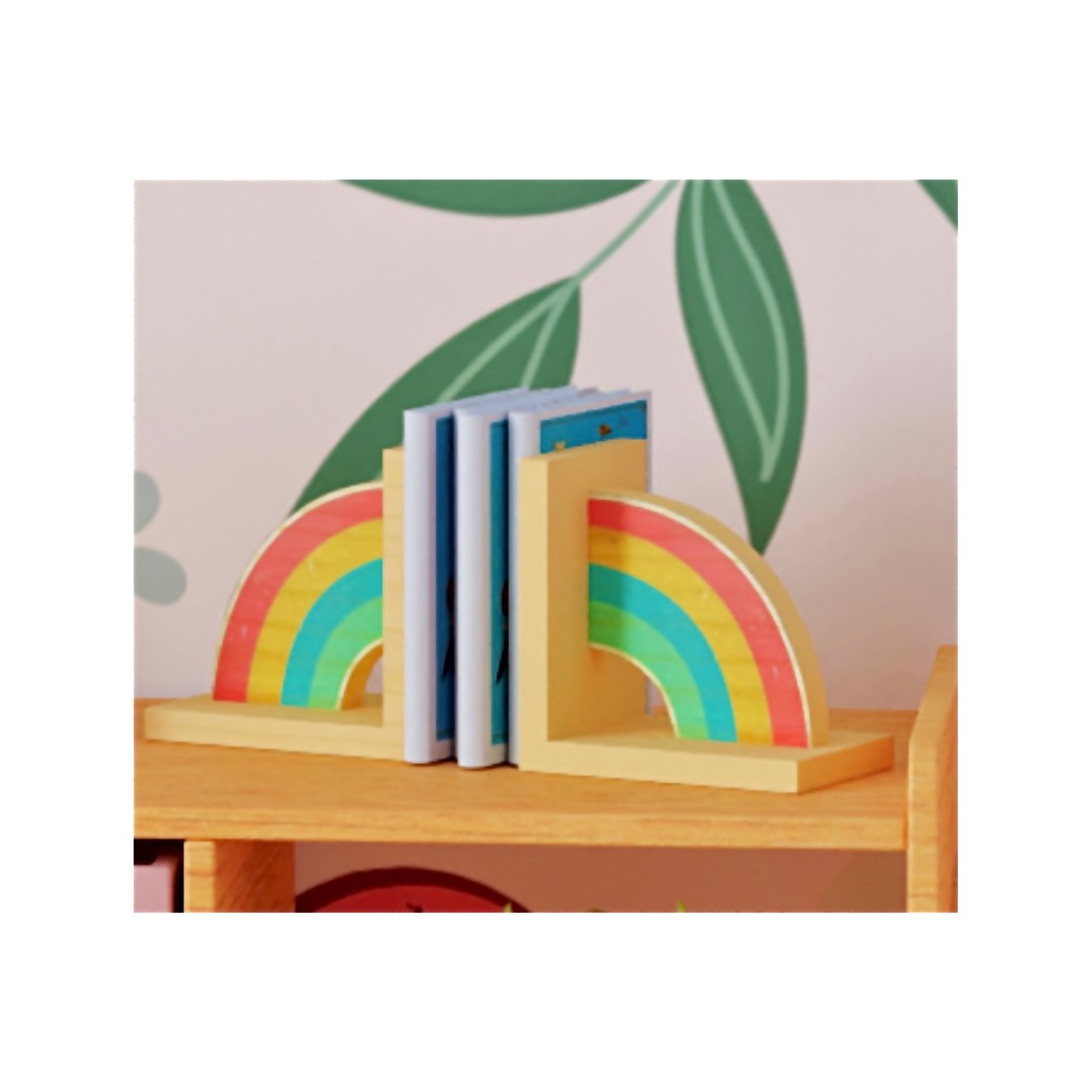 Porta Livros de madeira pinus arco iris color Pomelo Decor arco íris ...