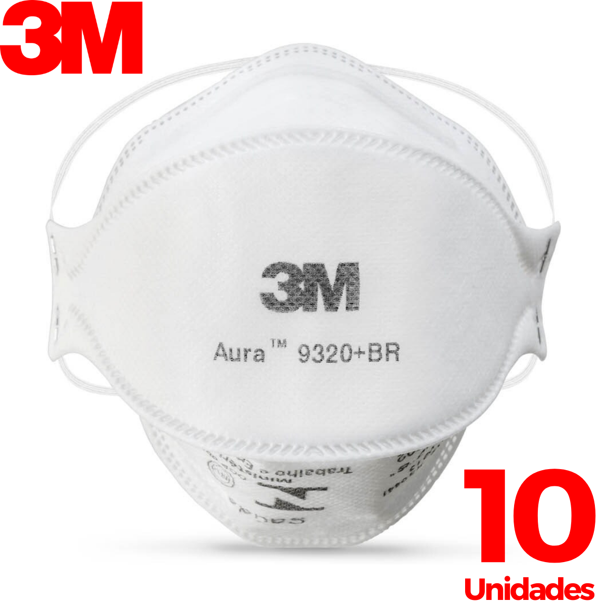 10 Máscaras Respirador Pff2 3m Aura 9320 +br N95 Sem Válvula ...