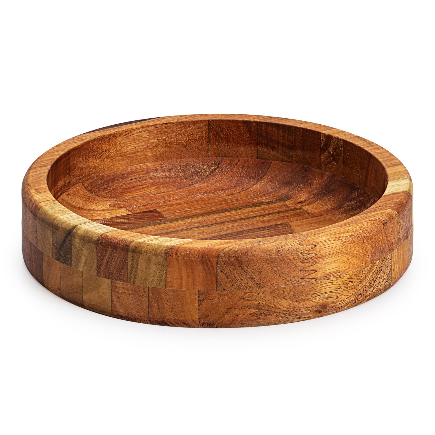 Gamela de madeira para churrasco teca redonda rústica 23 cm ...