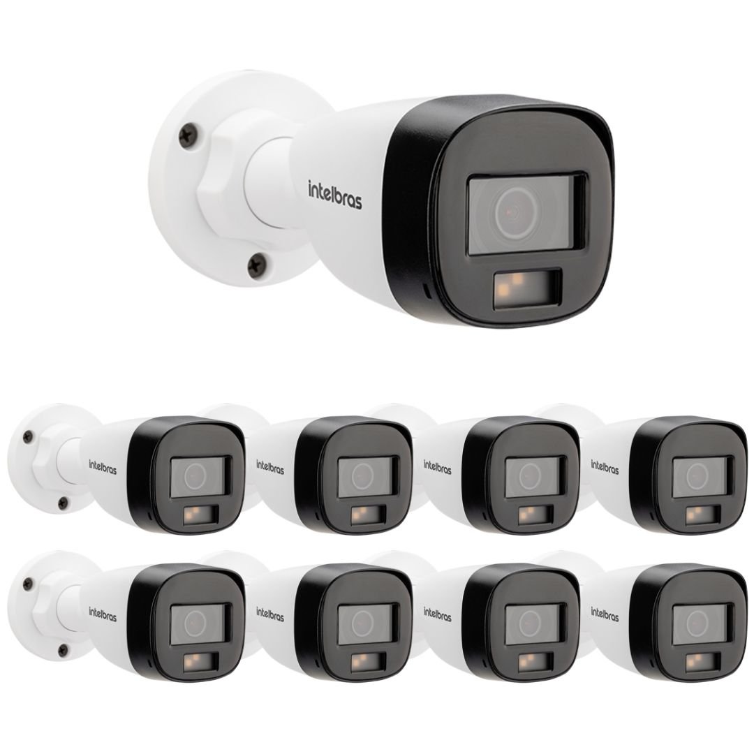 Kit 9 Câmeras Multi Hd 2 Megapixels 20m Vhd 1220 B Full Color Intelbras ...