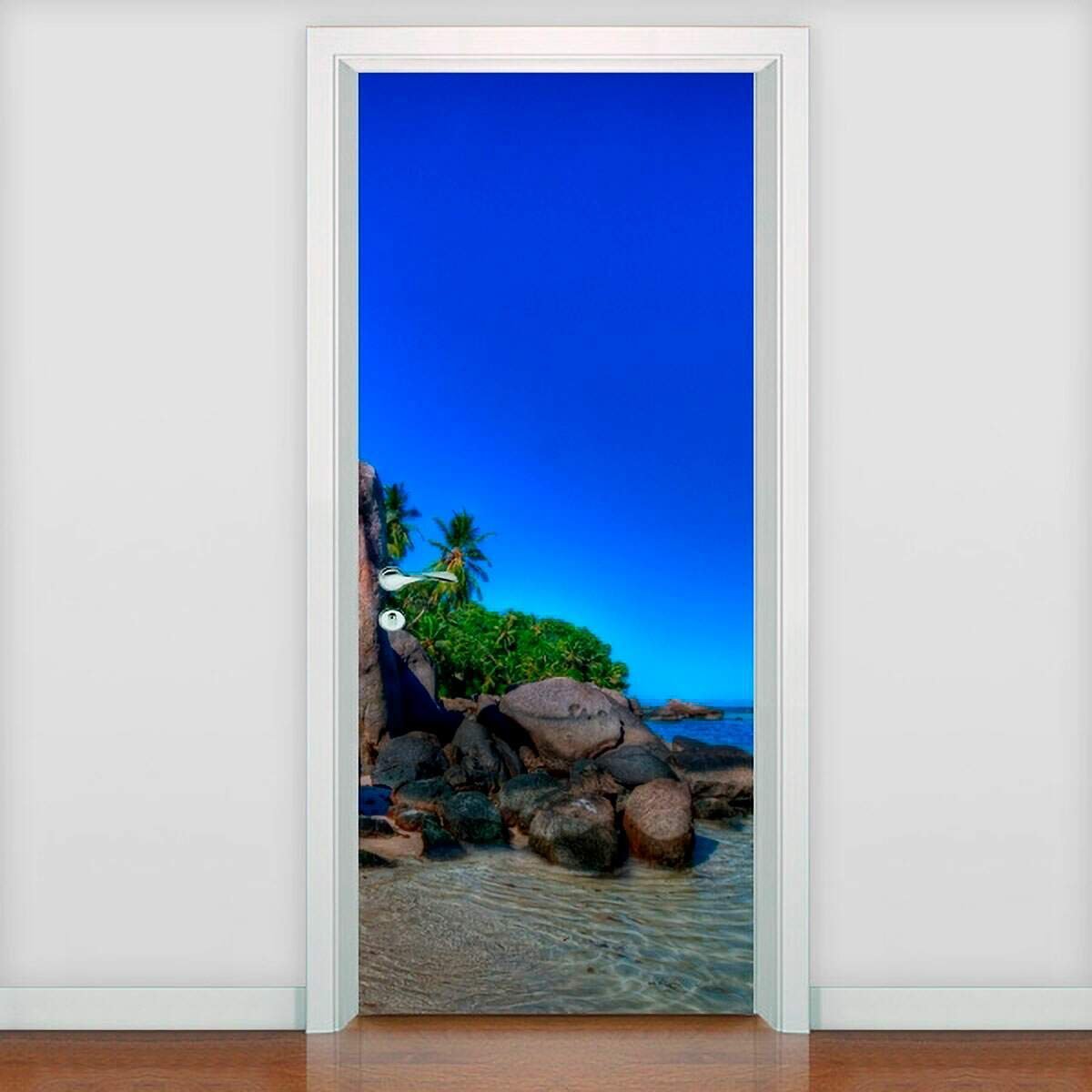 Adesivo Para Porta Paisagem Praia 6- 63X210Cm | MadeiraMadeira