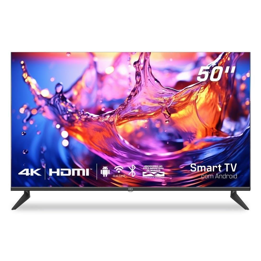 Smart Tv Hq 50" Uhd Tela sem Bordas Android 13 Design Slim Hqs50nkhm ...