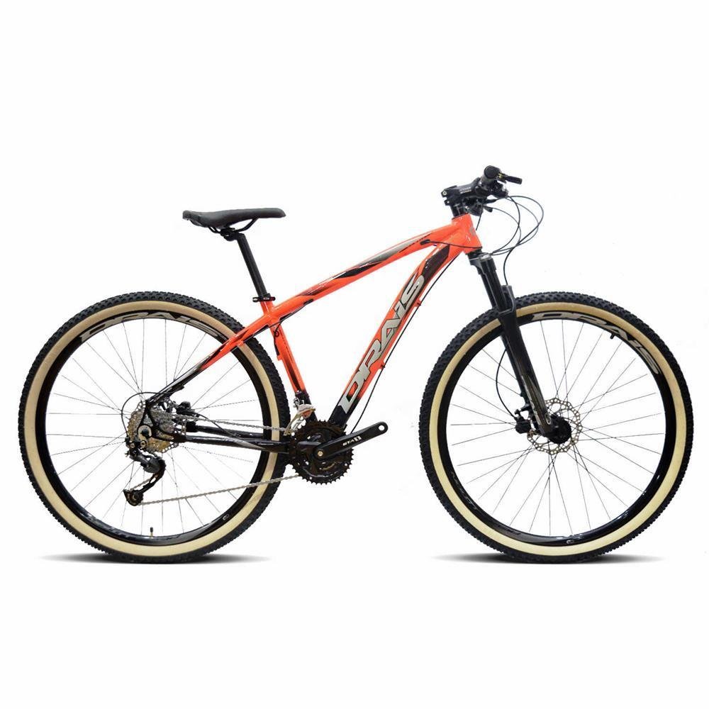 Bicicleta Aro 29 27V Drais Revolution Shimano 17'' Laranja/Preto - H393 | MadeiraMadeira