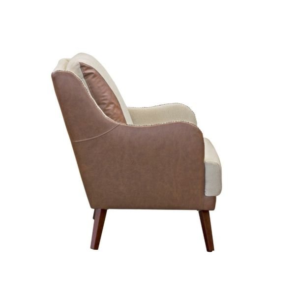 Poltrona Arezo Bege e Corino Marrom Konfort | MadeiraMadeira