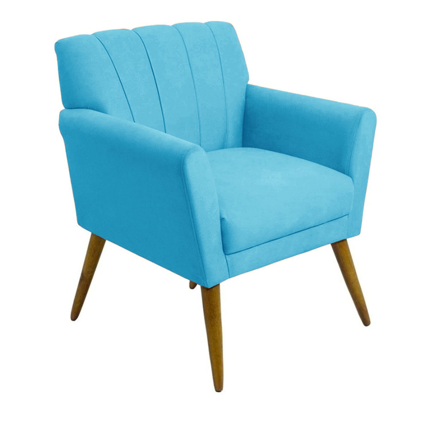 Poltrona para Recepção Olivia Suede Azul Turquesa - AM Interiores ...