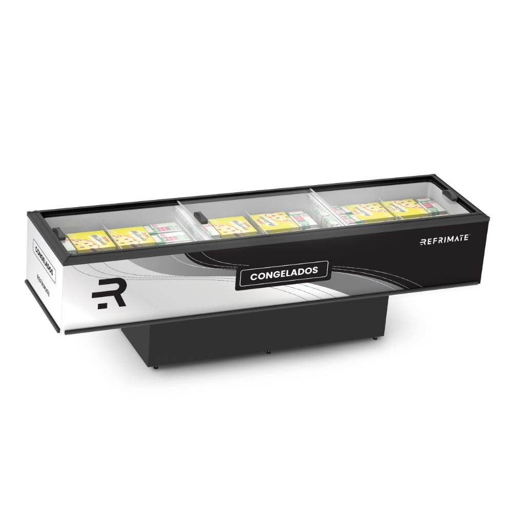 Balcao Refrigerado Ilha Vanguard Eiv3000vr Vidro Reto Preto 220V ...