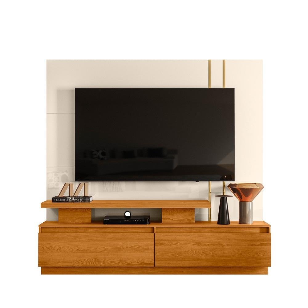 Home Theater New Apolo para Tvs até 75 Polegadas Cinamomo Off White ...