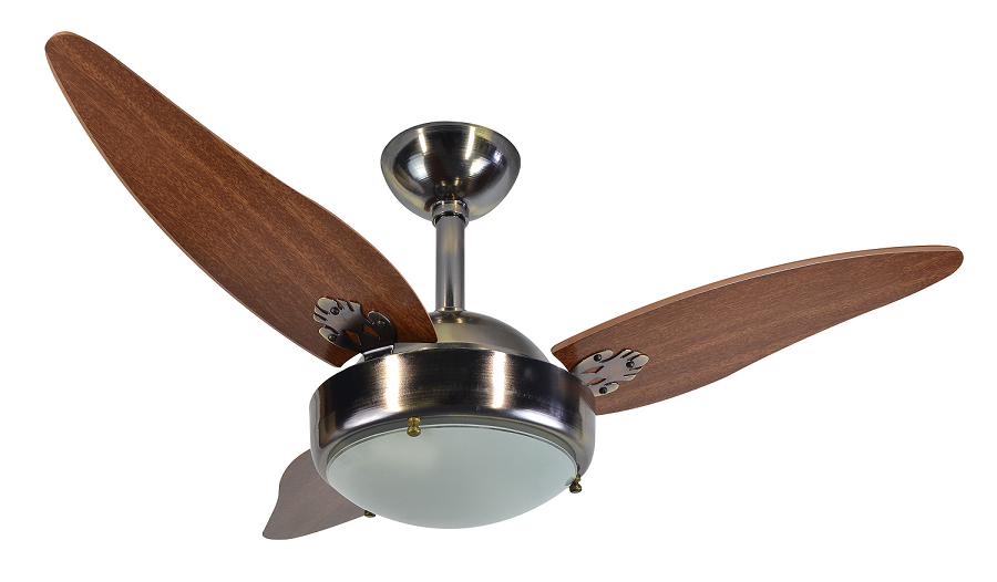 Ventilador de Teto Infinity Max Ouro Velho 3 Pás MDF Mogno 220V 1005 ...
