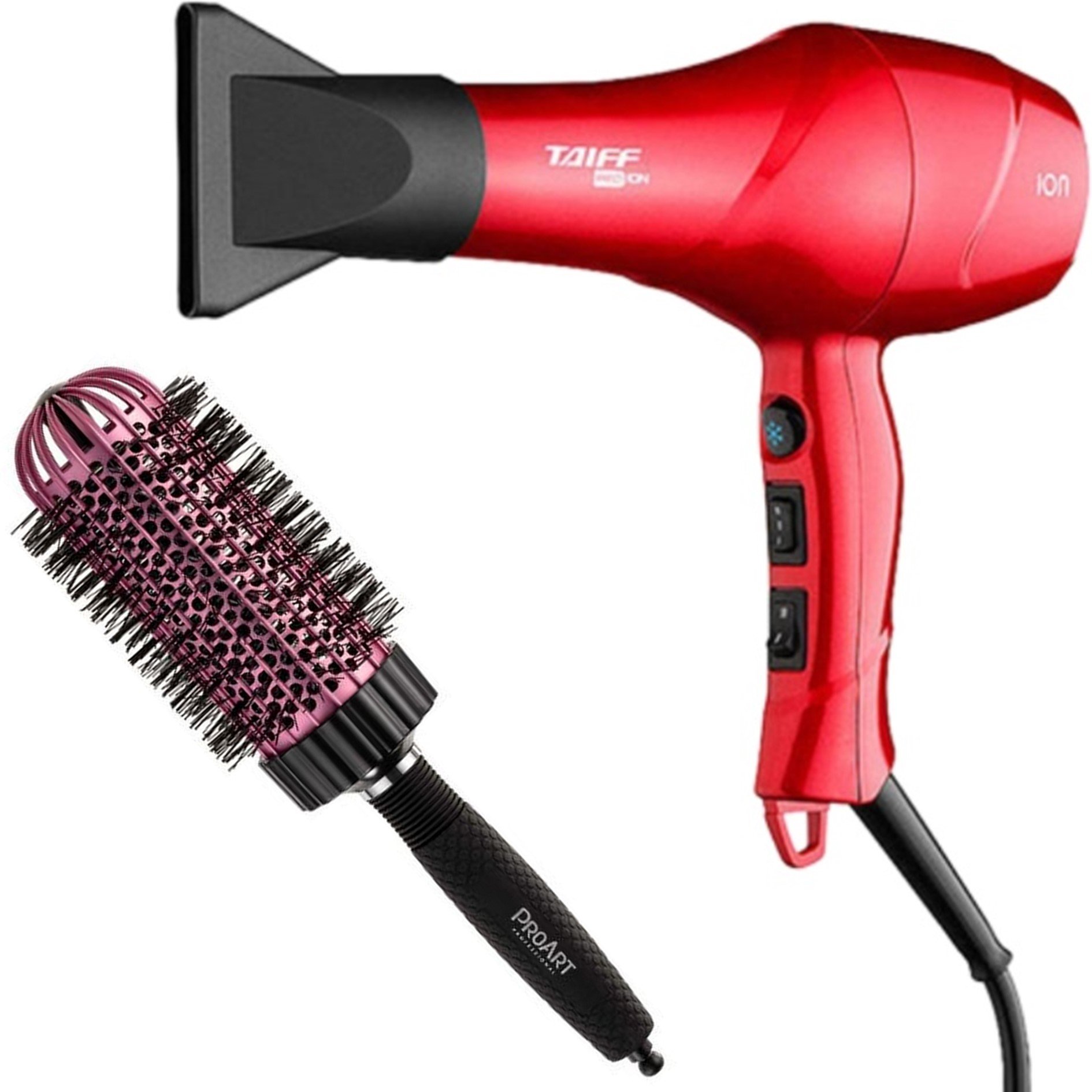 KIT - SECADOR TAIFF RED ION 1900W 220V + PROART ESCOVA PROFESSIONAL ...