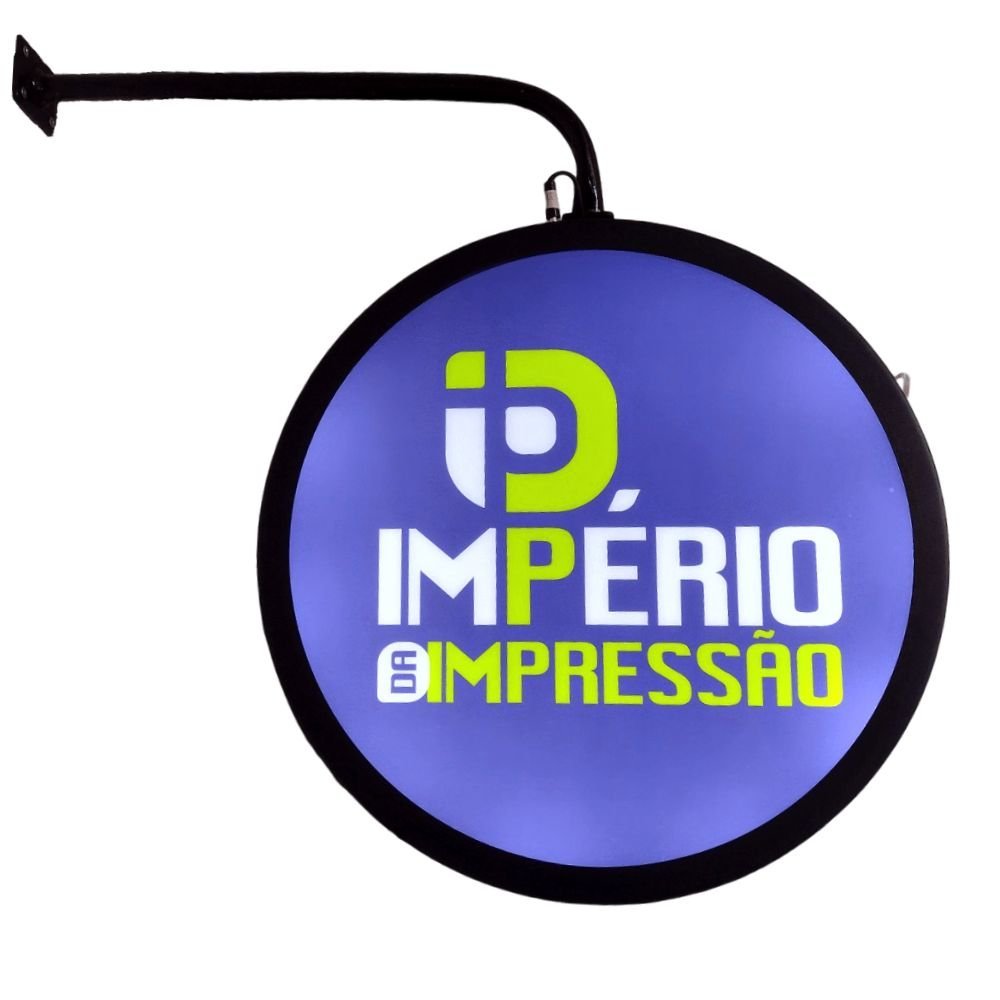 Letreiro Luminoso LED Redondo 25 cm diâmetro Bivolt 1 Lado Império da Impressão | MadeiraMadeira