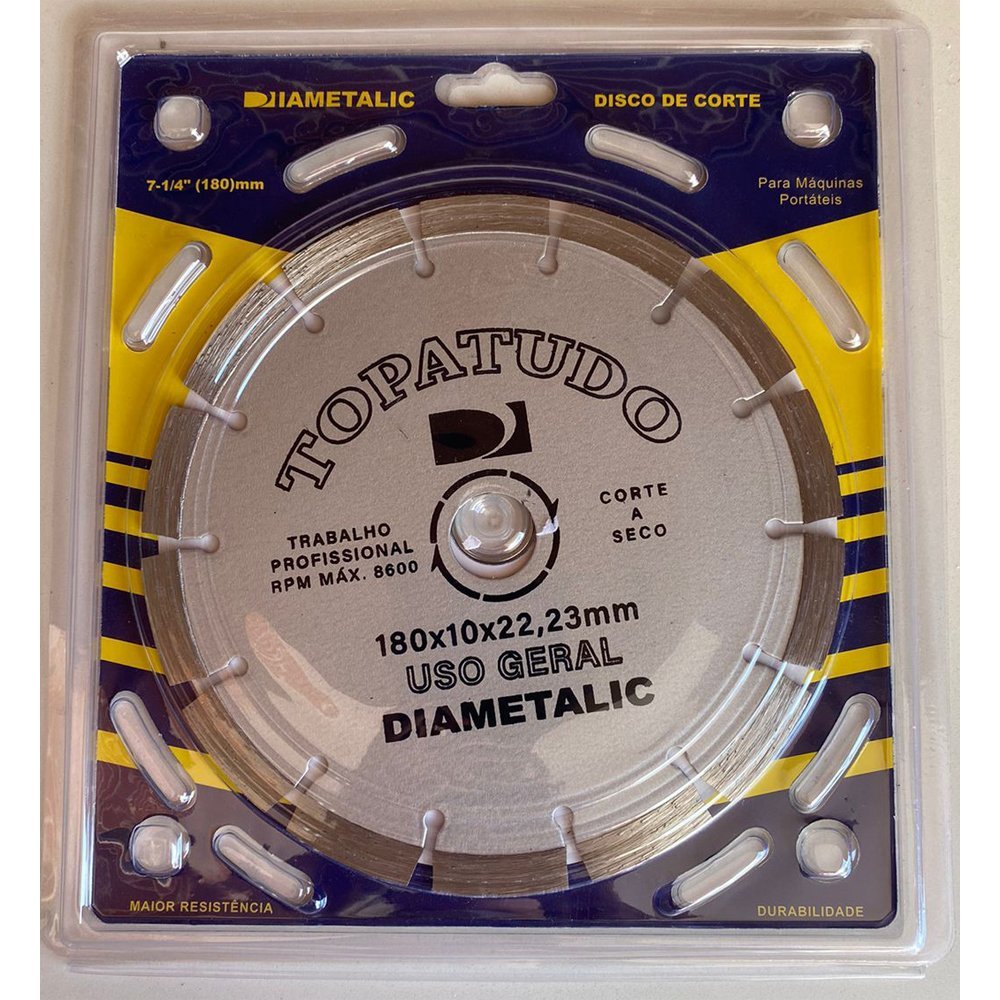 Disco Corte Diamantado Segmentado Topa Tudo 180mm Diametalic ...