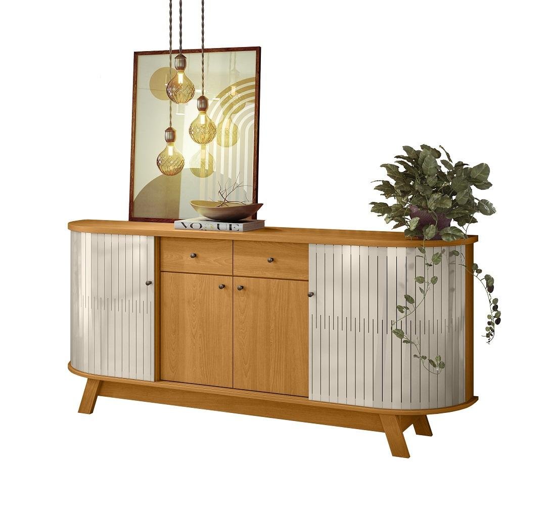 Aparador Buffet Mônaco 1,83m Cinamomo Off White Madetec | MadeiraMadeira