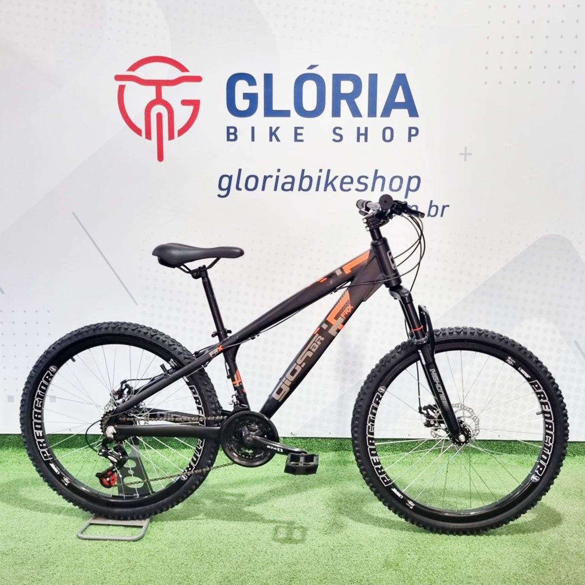 BICICLETA GIOS BR FRX ARO 26 ALUMÍNIO 21V PRETO / LARANJA | MadeiraMadeira