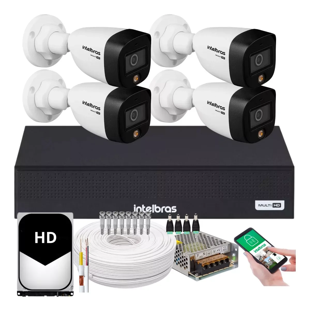Kit 4 Câmeras Intelbras Fullcolor 1220 Dvr 3004 | MadeiraMadeira