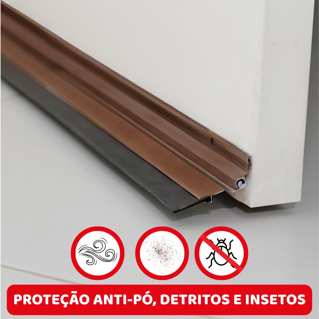 Rodo Vedador Veda Porta Alumínio Borracha Multiuso 80cm:listras/marrom | MadeiraMadeira