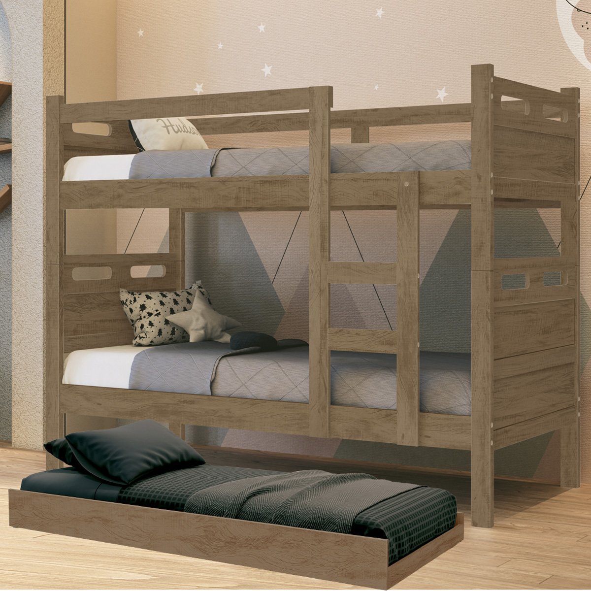 Treliche Castanho Completa Multifuncional Vira Duas Camas com Cama ...