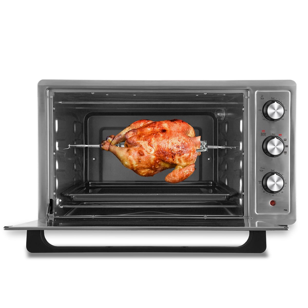 Forno Elétrico Philco PFE70IR Rotisserie Aço Inox 70L 220V | MadeiraMadeira