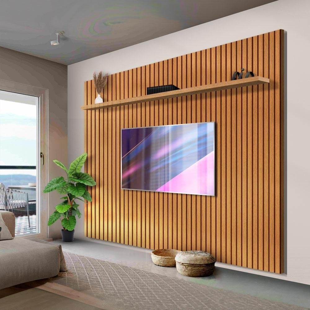 Painel Ripado Grande Tv até 75 Polegadas 2.2 Nature Veridian Shop Jm ...