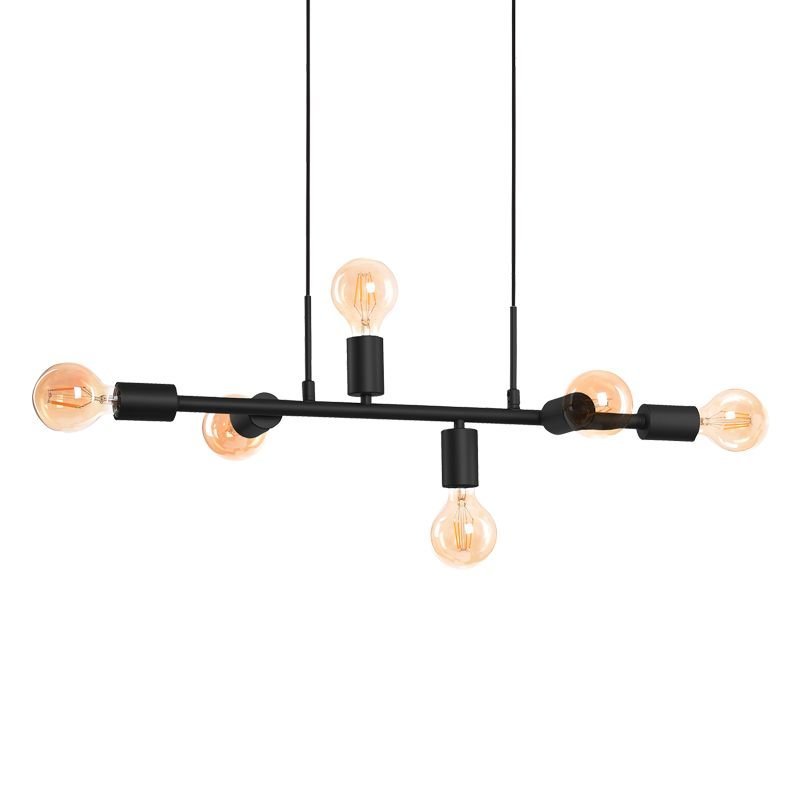 Lustre Pendente Quality Spine 1361 Preto E27 Bivolt | MadeiraMadeira