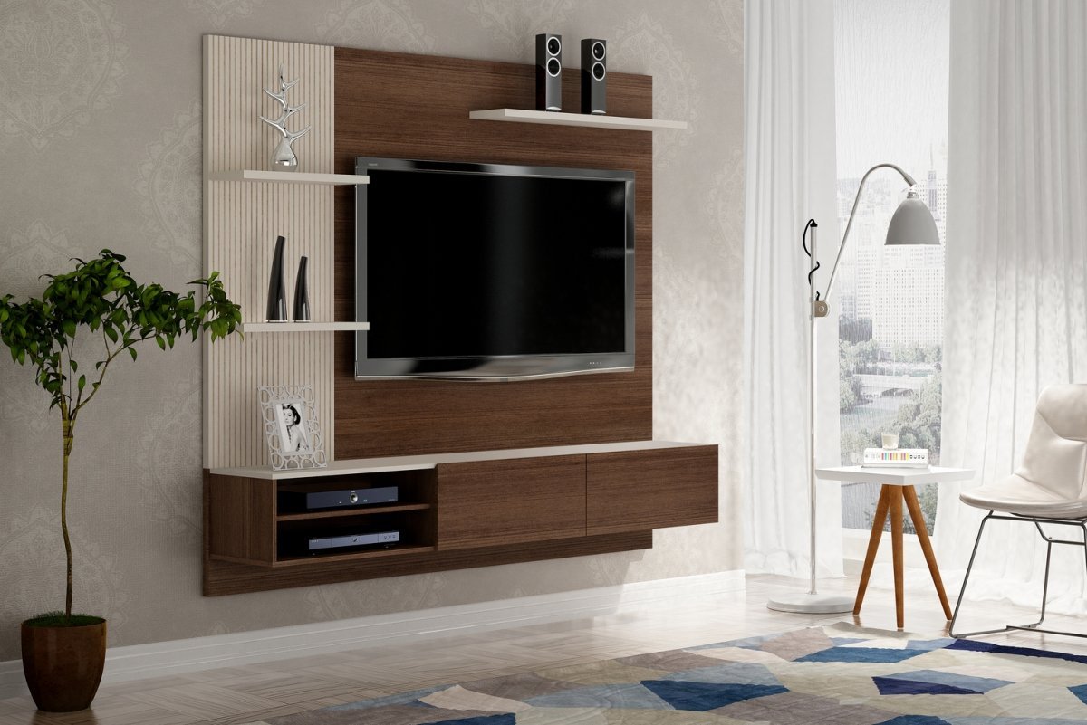 Home Suspenso Montana TV 60 Polegadas Valdemoveis Chocolate/Off White ...