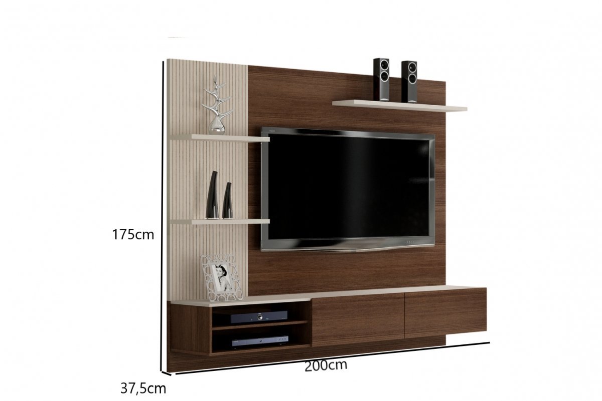 Home Suspenso Montana TV 60 Polegadas Valdemoveis Chocolate/Off White ...