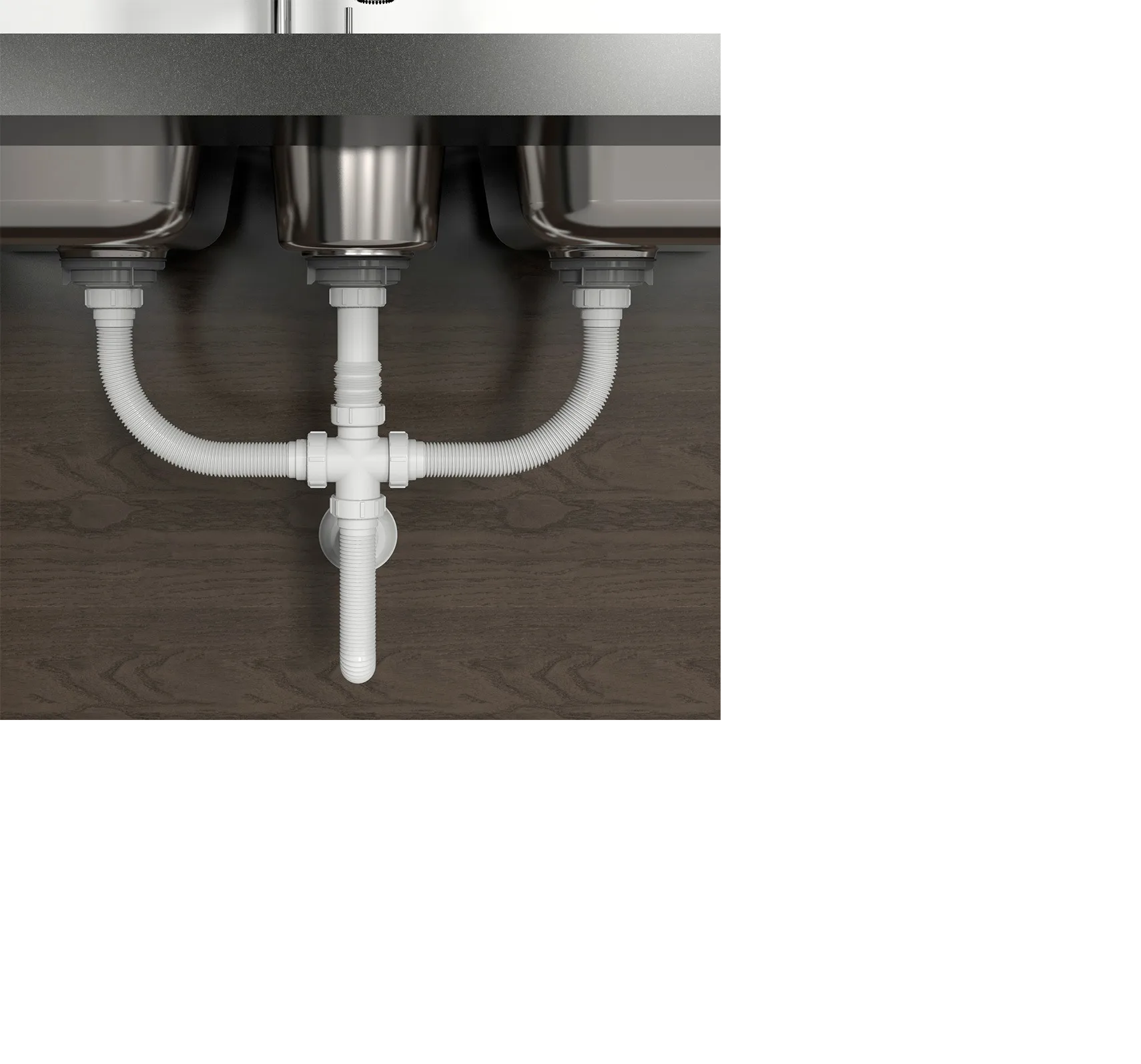 Sifão Triplo Sanfonado/extensivo Universal Abs Branco | MadeiraMadeira