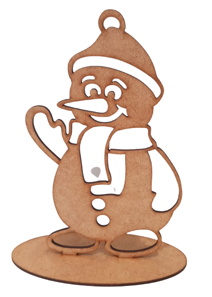 10 Enfeites Decorativos Boneco de Neve Com Base mdf 3mm Decoração De ...