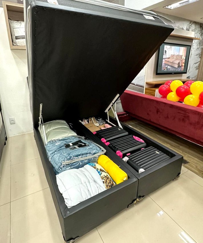 Cama Box Baú Bipartido Casal 1,38 x 1,88 x 0,40 Diversas Cores Master ...