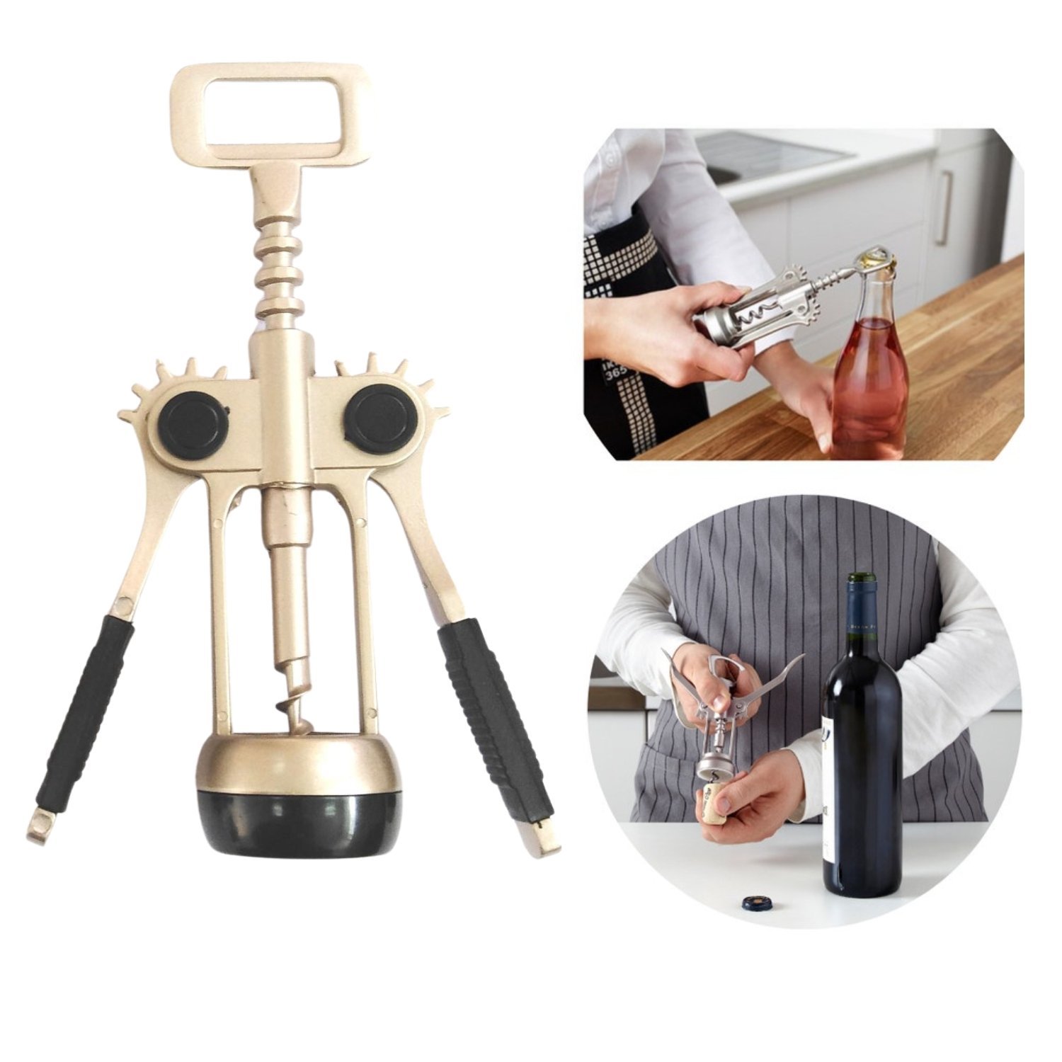 Abridor de Garrafa Saca Rolhas Garçom Inox Casa Cozinha Bar ...