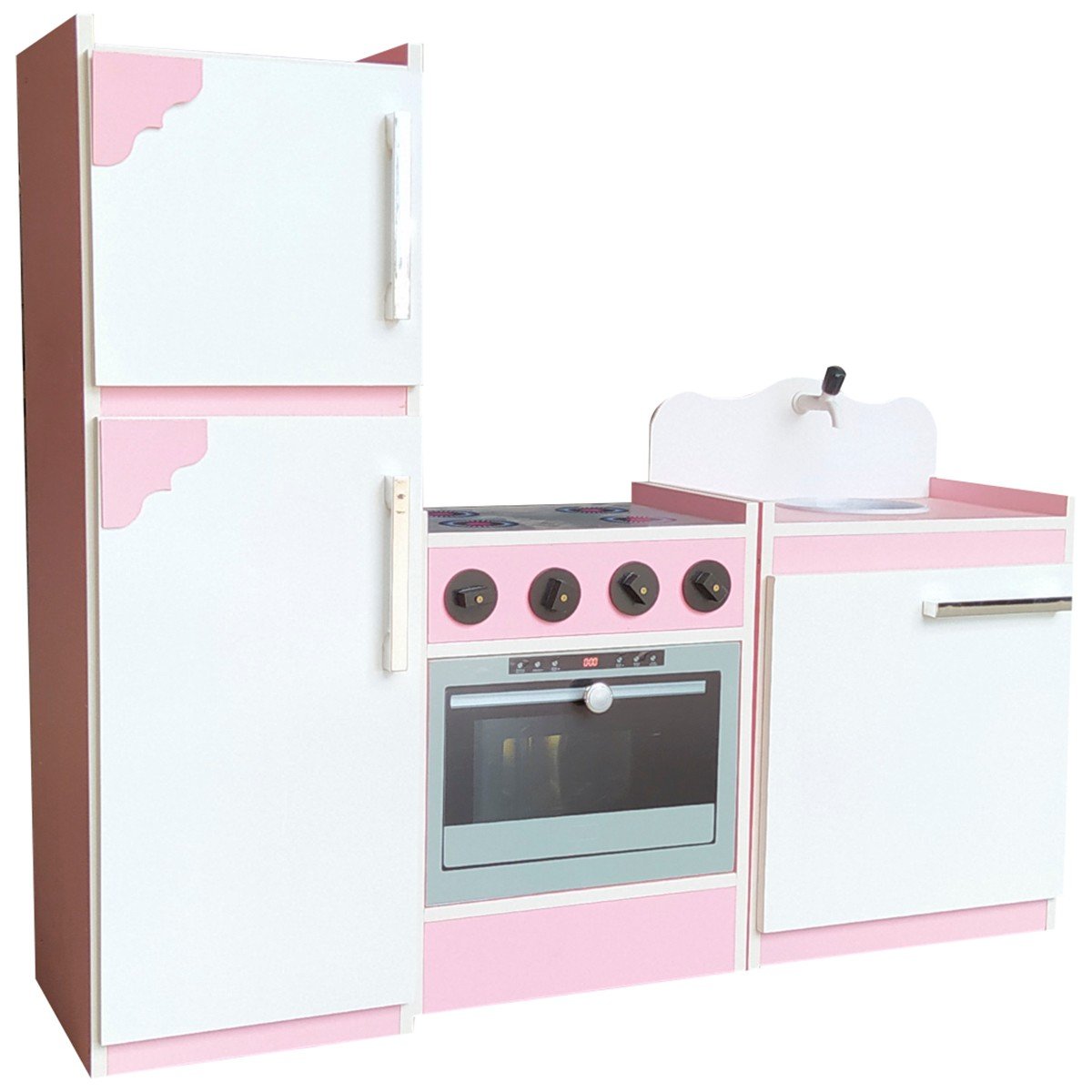 Cozinha Infantil Modulada Anna BC01 Branco/Rosa - Amarena Móveis | MadeiraMadeira
