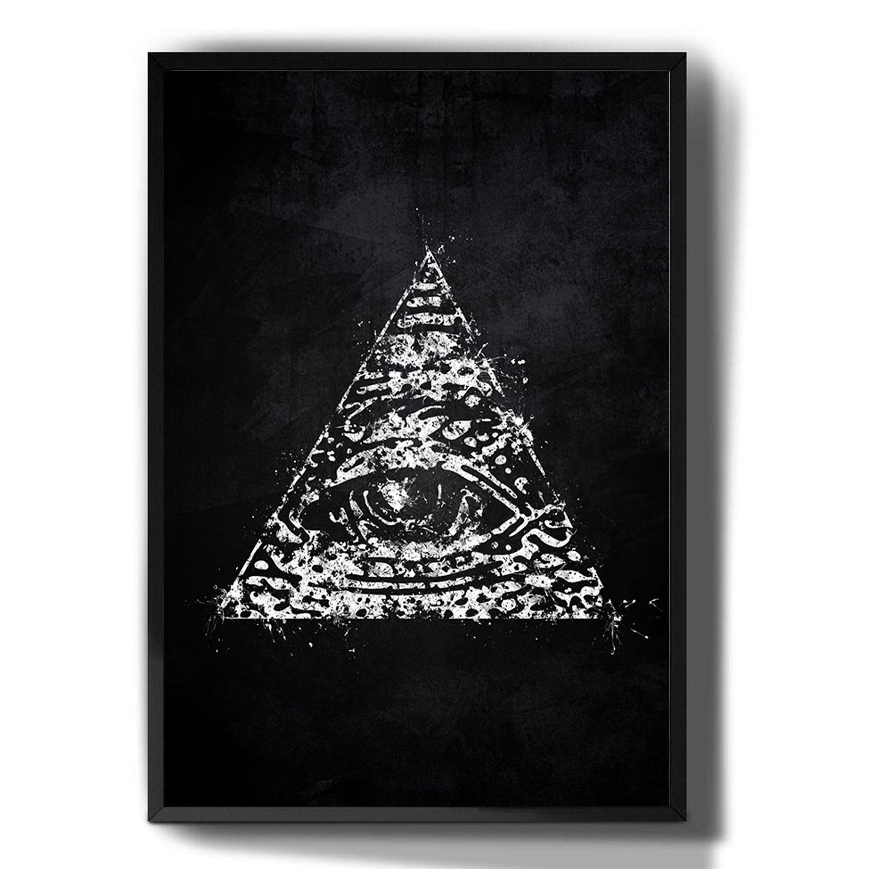 Quadro Decorativo Simbolo Iluminate Piramide com Olho | MadeiraMadeira