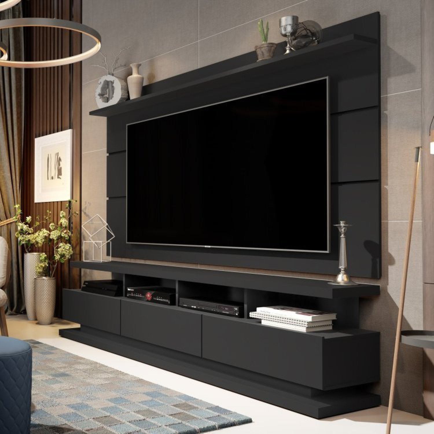 Conjunto para Sala de Estar Rack com Painel 180cm para TV até 70 ...