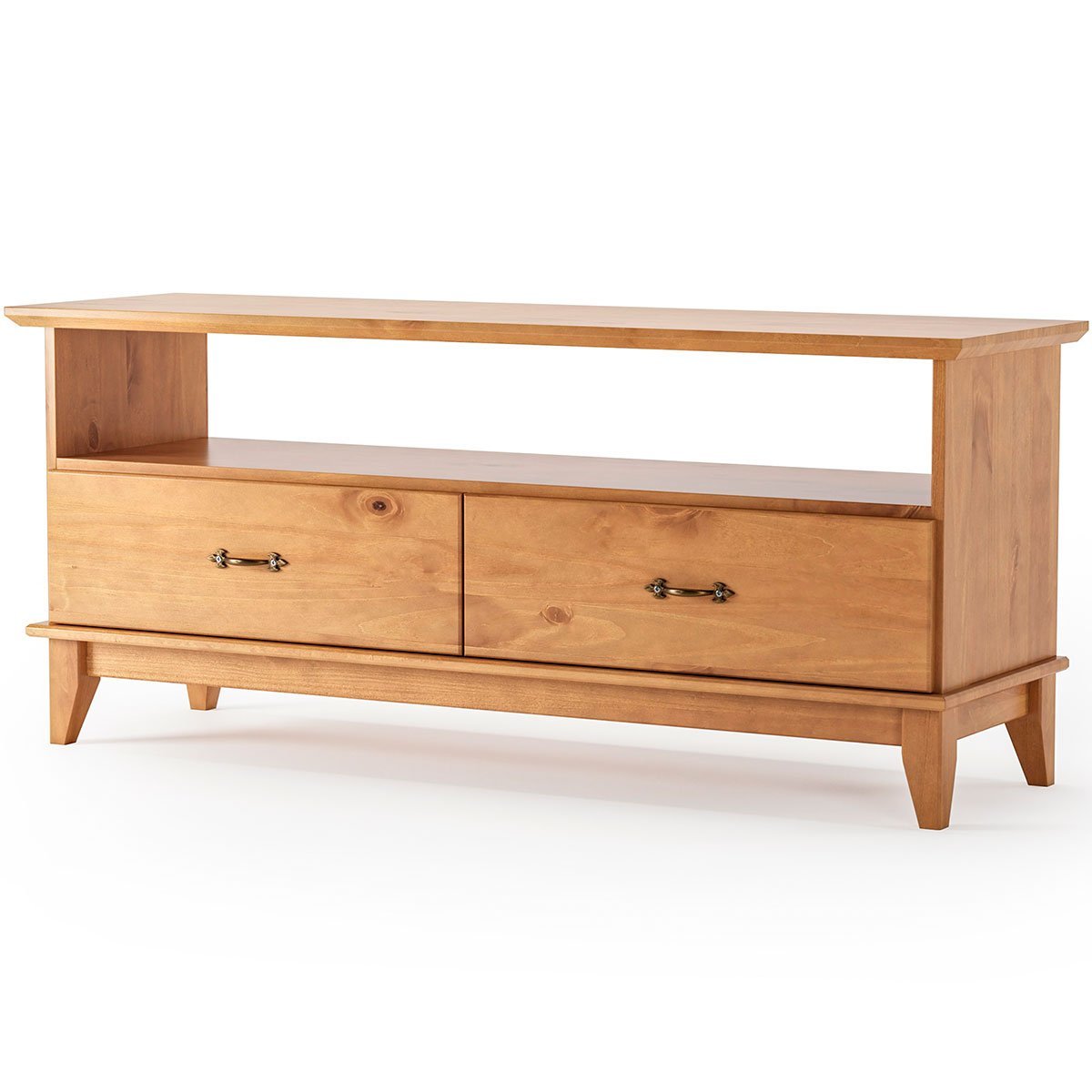 Rack para Tv 55 Polegadas 2 Gavetas 100% Madeira Maciça Bella Carvalho ...