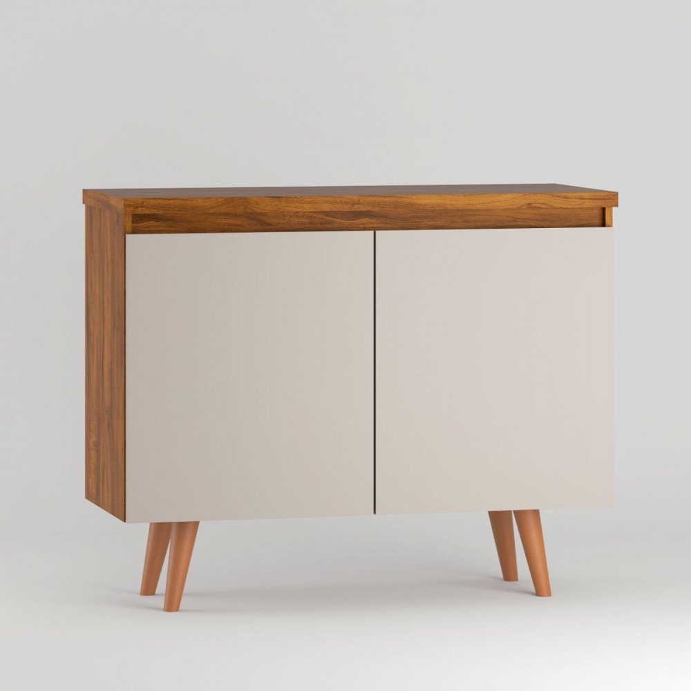 Aparador Buffet 2 Portas Retrô Union Uno Imbuia Off White Viero ...