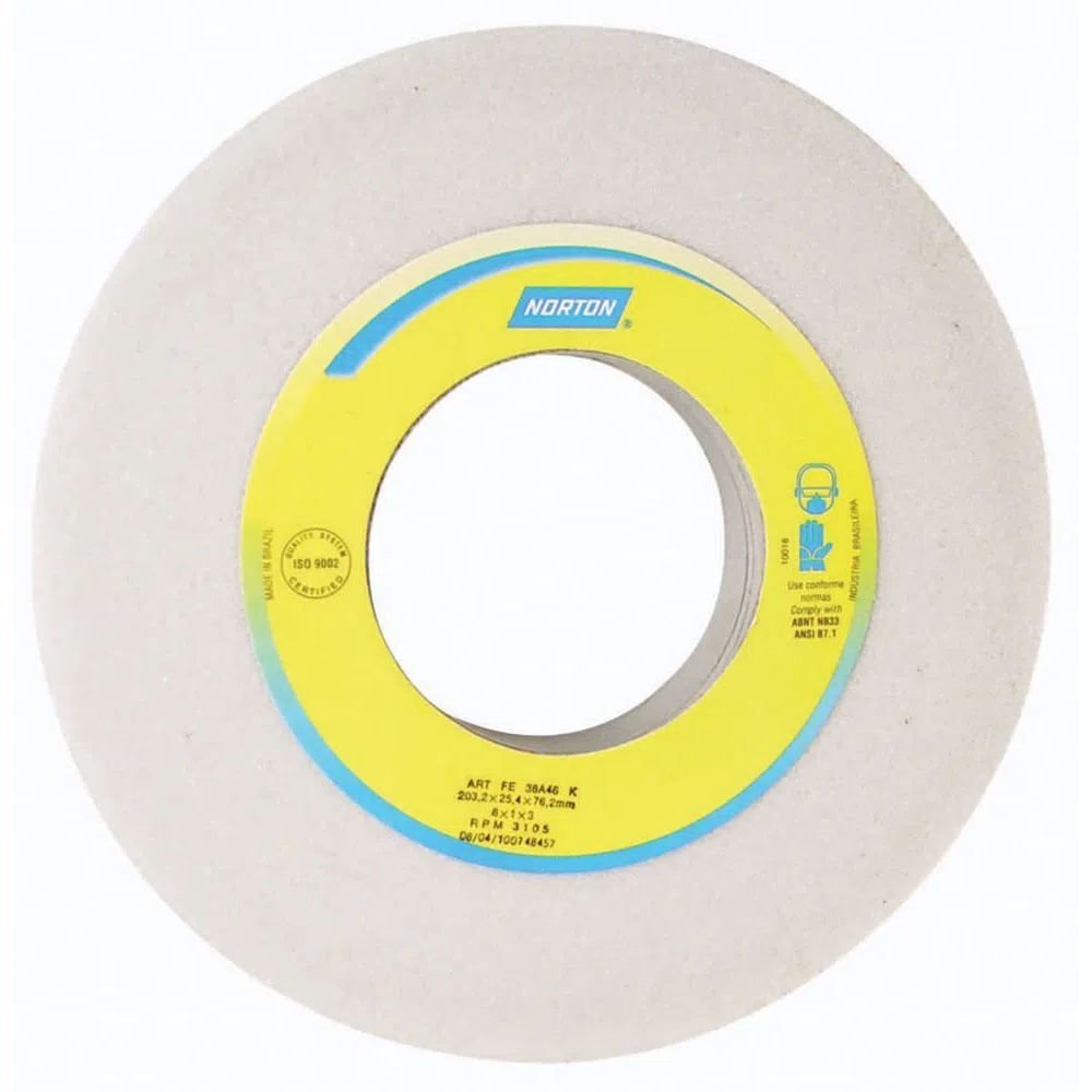 Rebolo para Afiação e Retificação 152,40x6,40x31,75mm Grão 80 Norton ...