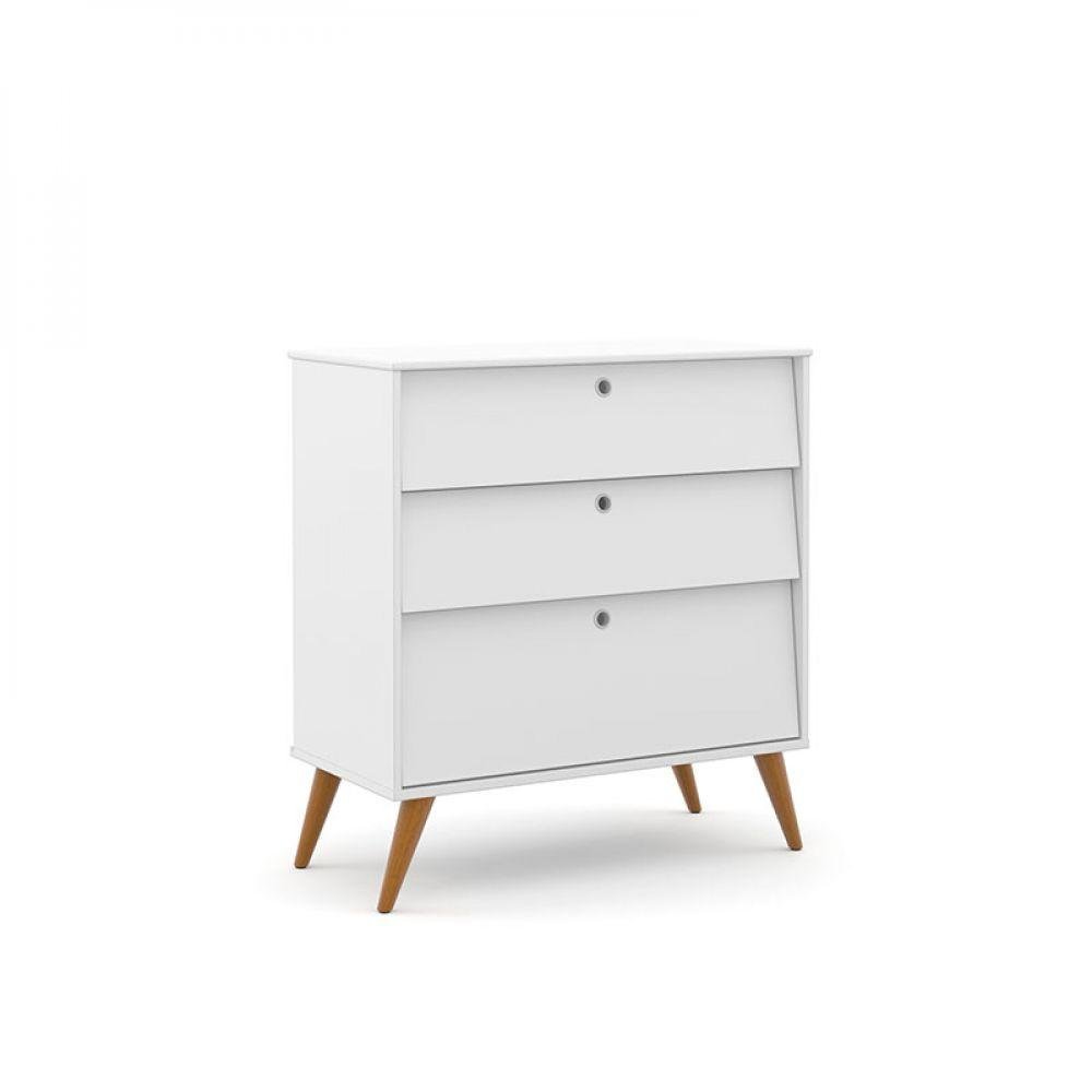 Cômoda 3 Gavetas Gold Matic Branco Soft/Eco Wood | MadeiraMadeira