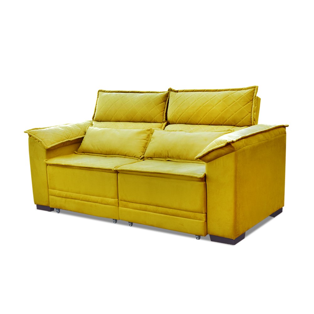 Sofá Prize Inbox com Assento Retrátil e Encosto Reclinável em Tecido ...