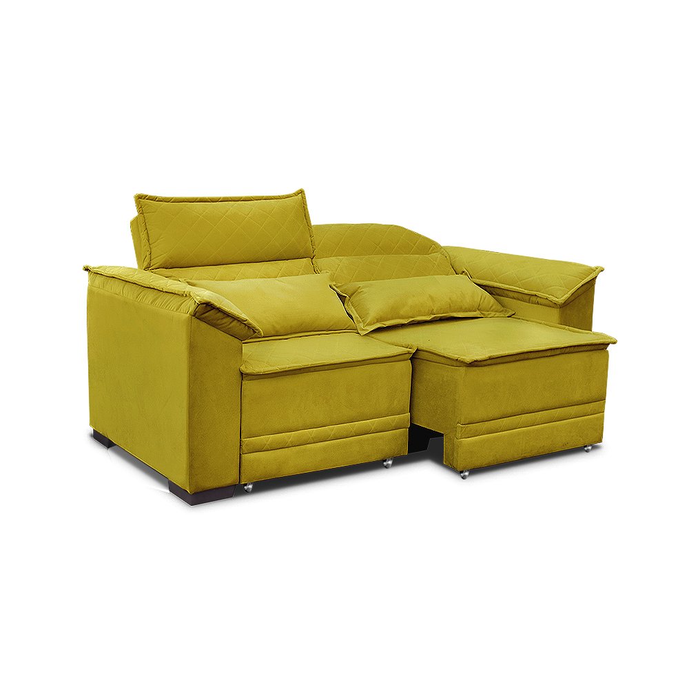 Sofá Prize Inbox com Assento Retrátil e Encosto Reclinável em Tecido ...