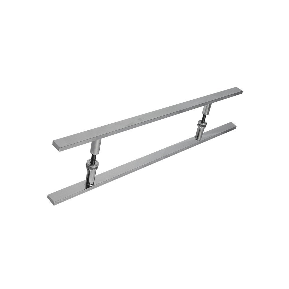 Puxador Duplo Pivotante Quadrado Barra 60cm Aço Inox Porta Vidro ...